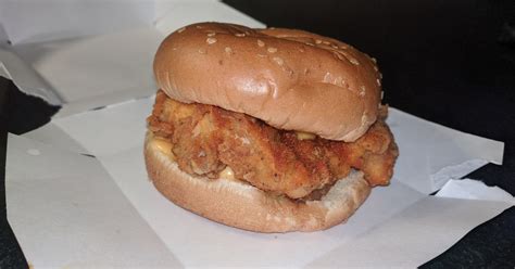 Jeff Jedras Eating Off The Hill Spicy Big Mary Sandwich At Mary Brown S