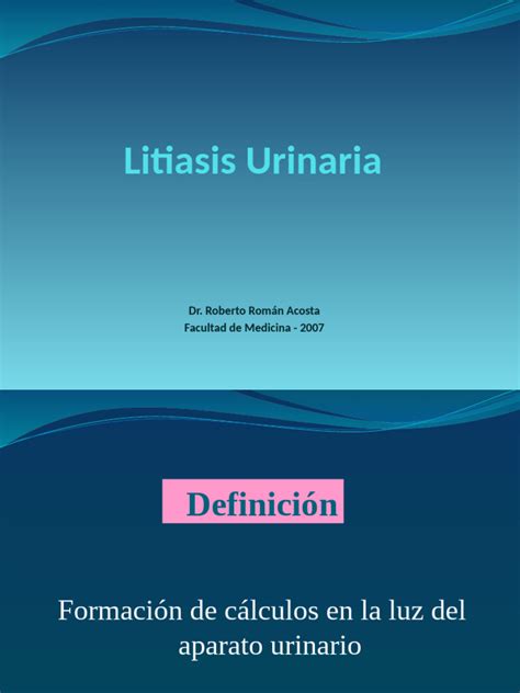 Litiasis Urinaria Pdf Orina Sistema Urinario