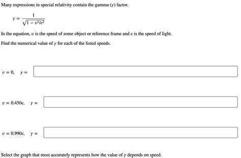 Many Expressions In Special Relativity Contain The