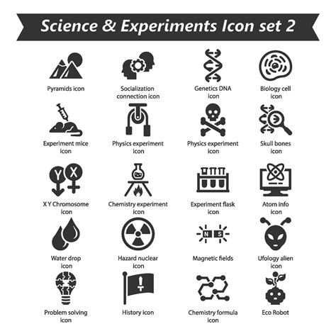 Science Experiments Icon Set 2 34965638 Vector Art At Vecteezy