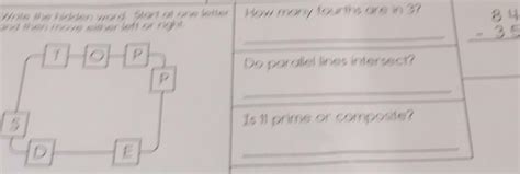 Solved Write The Hidden Word Stant At One Leter How Many Fourths Are