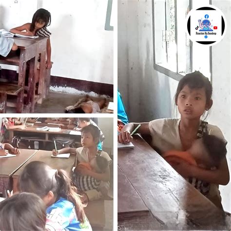 Reaction ရင်လေးစရာ ဒို့နိုင်ငံ 😰 ခလေးထိမ်းရင်း စာသင်နေရတဲ့ ကလေးတစ