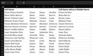 How To Remove Middle Initial From Full Name In Excel