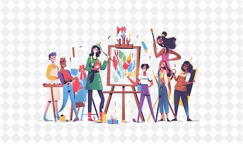 Christmas Painting Class With Characters Creating Holiday Th