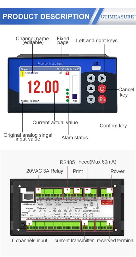 Channel Smart Data Logger RS Recorder For Pressure Temperature
