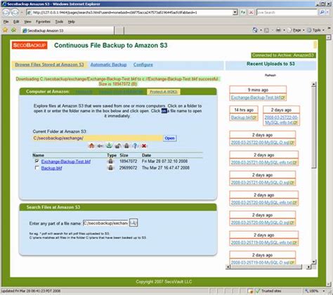 SecoBackup Remote Microsoft Exchange Server Backup Free Community Edition