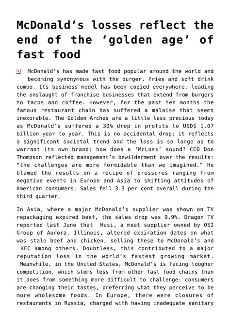 Of Fast Foodburger King And Tim Hortons Docslib