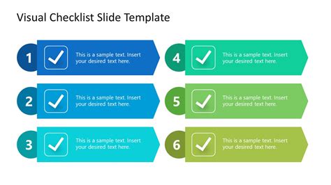 6 Points Checklist Diagram Free Ppt Template Slidemodel