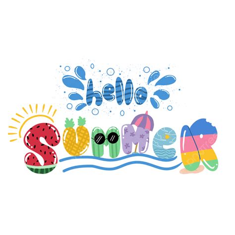 Hello Summer Png Picture Hello Summer Doodle Lettering With Colorfull
