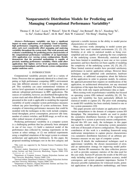 Pdf Nonparametric Distribution Models For Predicting And Managing Computational Performance