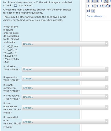 Solved Let R Be A Binary Relation On Z The Set Of Integers