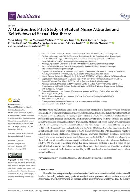 PDF A Multicentric Pilot Study Of Babe Nurse Attitudes And Beliefs Toward Sexual Healthcare