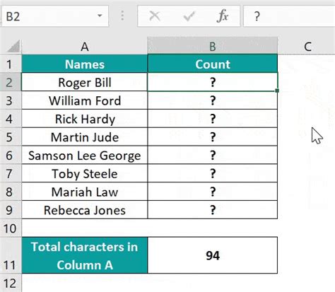 Count Characters In Excel Cell How To Count Formula Examples