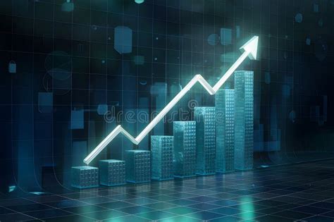 Data Driven Growth 3D Rendered Bar Graph Depicting Upward Trend Stock