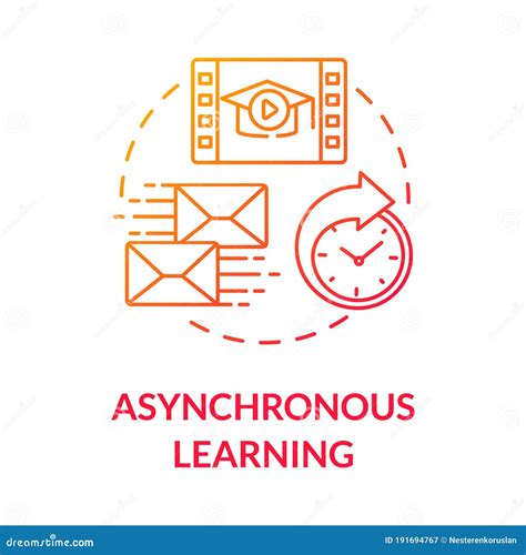 Asynchronous Learning Concept Icon Stock Vector Illustration Of