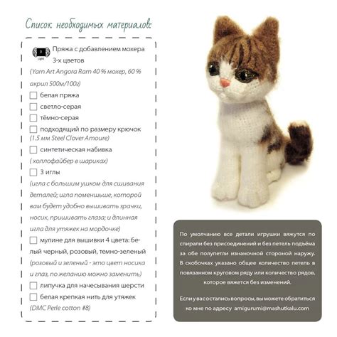 Описание крючком котика амигуруми