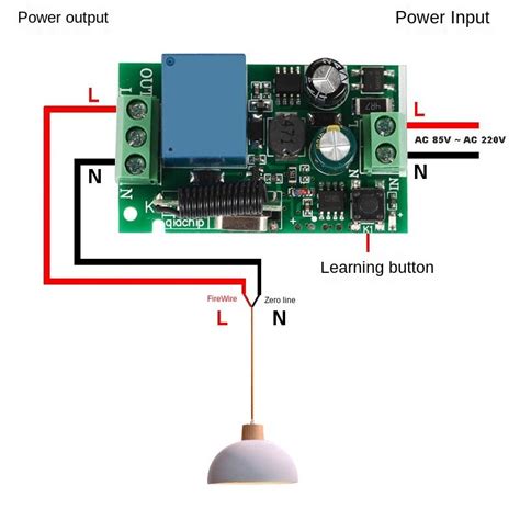 Rf 스위치 원격 제어 Ac 85 ~ 220v 1ch 릴레이 수신기 범용 차고 제어 및 Led 및 모터 및 펌프의 전기 장치 전송 및 케이블