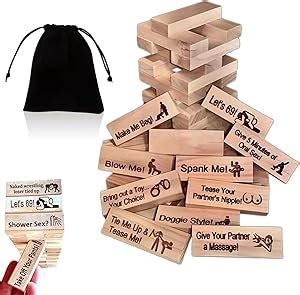 Amazon Com Tainrunse 48Pcs Super Naughty Block Tower Game Valentine Tumbling Tower Stacking