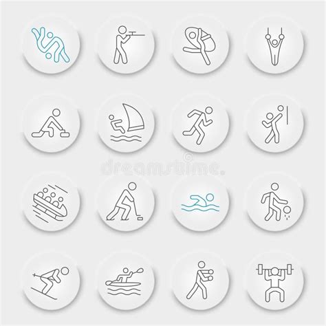 Summer Sport Line Icon Set Stock Vector Illustration Of Sprint 277005445