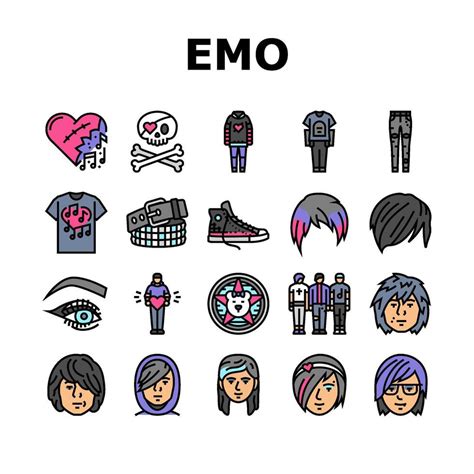 Emo Punk Rock Tattoo Cute Icons Set 44775895 Vector Art At Vecteezy