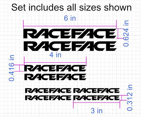Race Face Logo Decals Stickers Frame Fork Shock Wheels Lots Of Colors To Choose From Usa