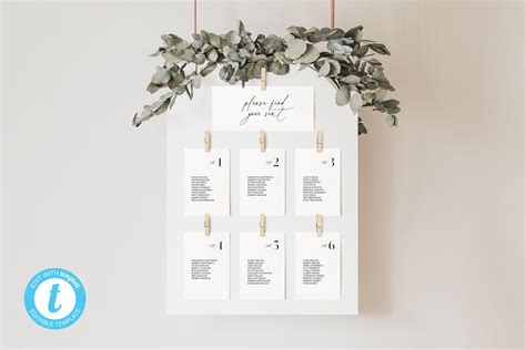 Diy Table Number Assignment Template Wedding Table Number List