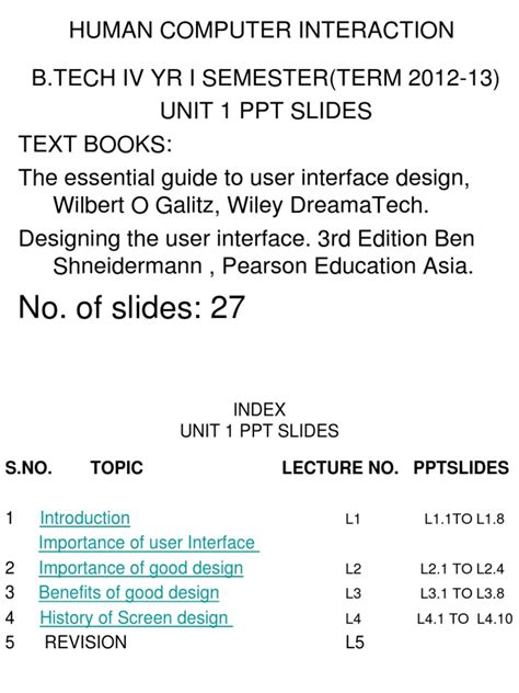 Unit 1 Pdf Humancomputer Interaction User Interface