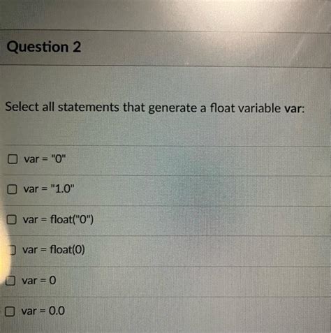 Solved Select All Statements That Generate A Boolean