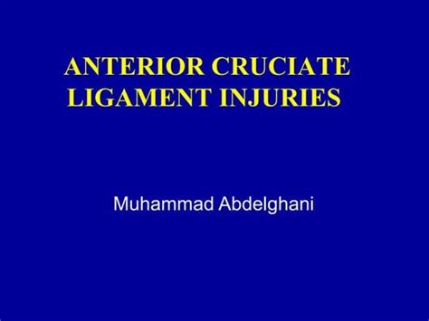 Injuries To Acl Pcl And Mcl Pptx