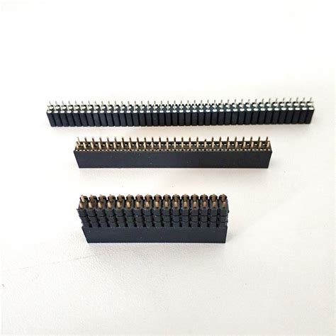 Double Row 2 54mm Pitch Straight Female Male Pin Header Socket 2 54mm Pitch Pin Header And Pin