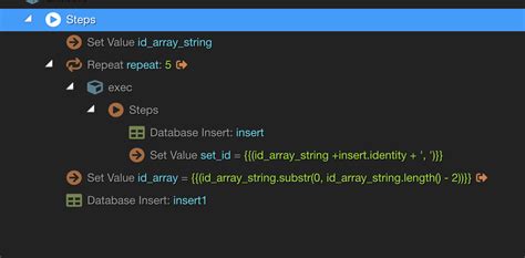 how to save results from sc repeat to single database field as array