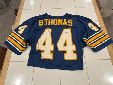 Original Circa 1981 Bryan Thomas Pitt Panthers Game Worn College Football Jersey 4658136807