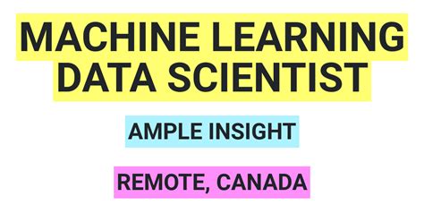 Machine Learning Data Scientist Job At Ample Insight Remote