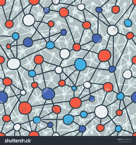 Cartoon Molecular Structure Seamless Pattern Backround Stock Vector Royalty Free 148003556