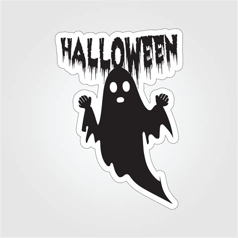 Un Pegatina Con Un Fantasma En él Víspera De Todos Los Santos Fantasma