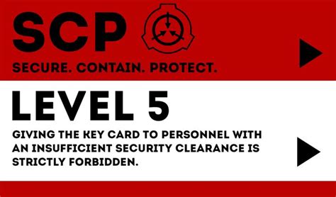 Cards Level SCP In Scp Scp Foundation