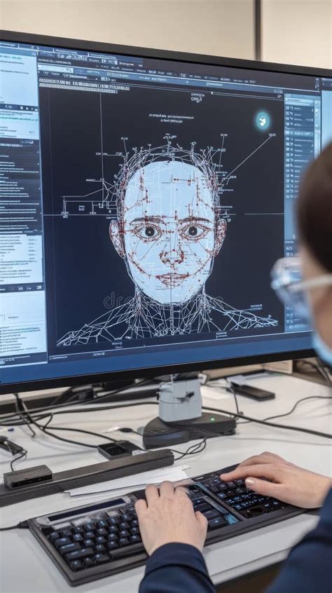 Facial Recognition Technology Being Developed In A Modern Laboratory