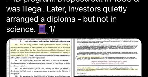 elon musk has been lying about his education and credentials 30 tweets with sources cropped