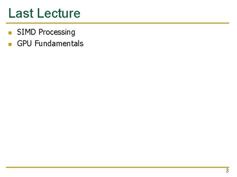 Computer Architecture SIMD And GPUs Part III And
