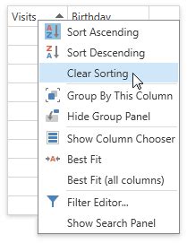 Sort Data Wpf Controls Devexpress Documentation