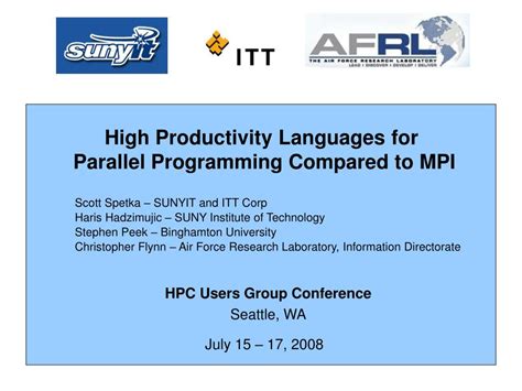 Ppt High Productivity Languages For Parallel Programming Compared To