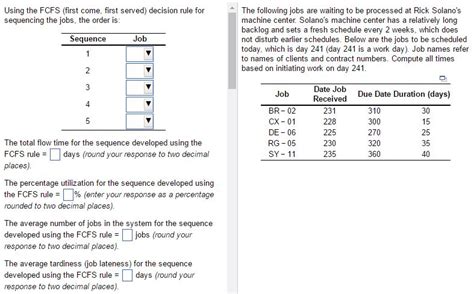 solved using the fcfs first come first served decision