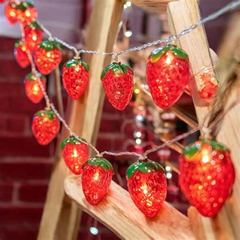 Whimsical Strawberry String Lights Cascade Light Garland Indoor