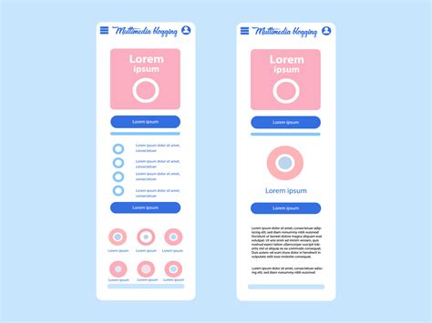 Multimedia Blogging Interface Design For Mobile Application 15934088 Vector Art At Vecteezy