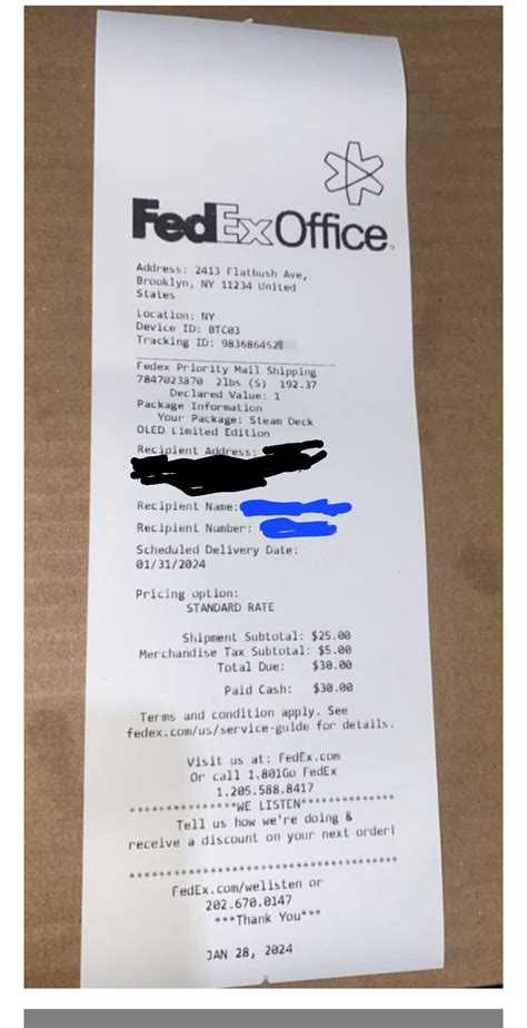 Is This A Real Fedex Receipt Im Not Sure And I Dont Want To Be Scammed Rscams
