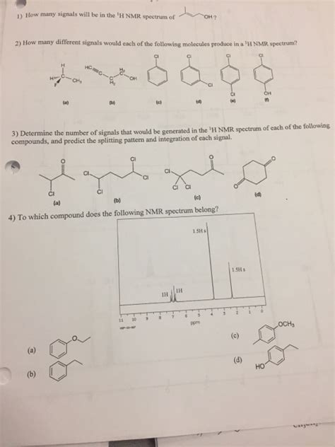 Solved How Many Signals Will Be In The H NMR Spectrum Of Chegg Com