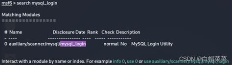 实战篇01 使用 linux msf 扫描 metasploitable2 靶机上mysql服务的空密码 7 5 实战 使用 msf 扫描