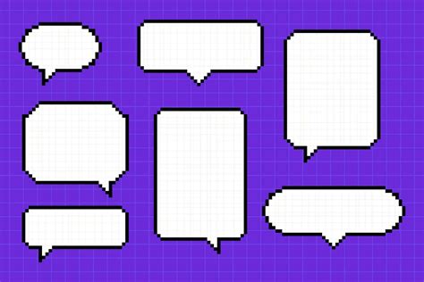 Clipart Set Of Pixel Dialog Boxes In 8 Bit Style On A Bright Purple