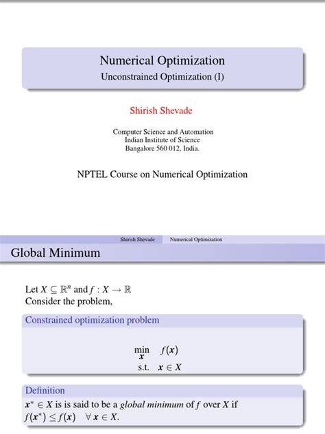 Numerical Optimization
