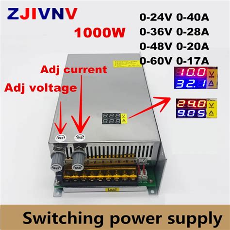 Input AC 220V 1000W Switching Power Supply Output 0 24V 36V 48V 60v Adjustable DC Voltage And